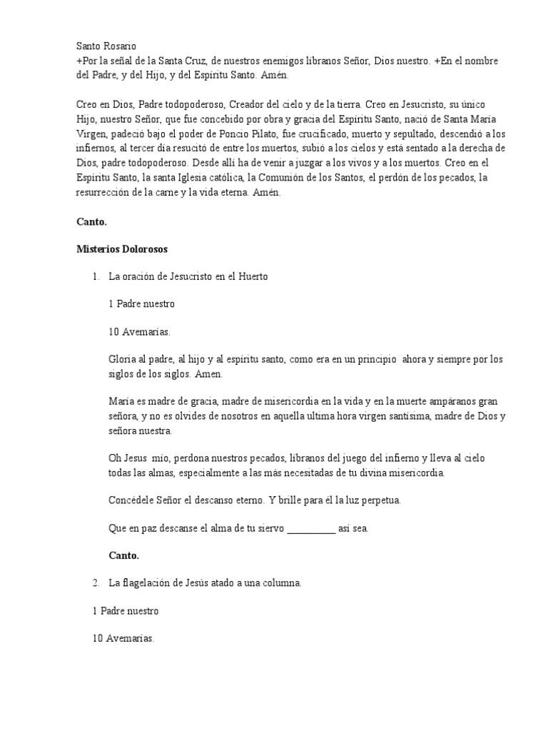 Santo Rosario Pdf María Madre De Jesús Orador Del Señor