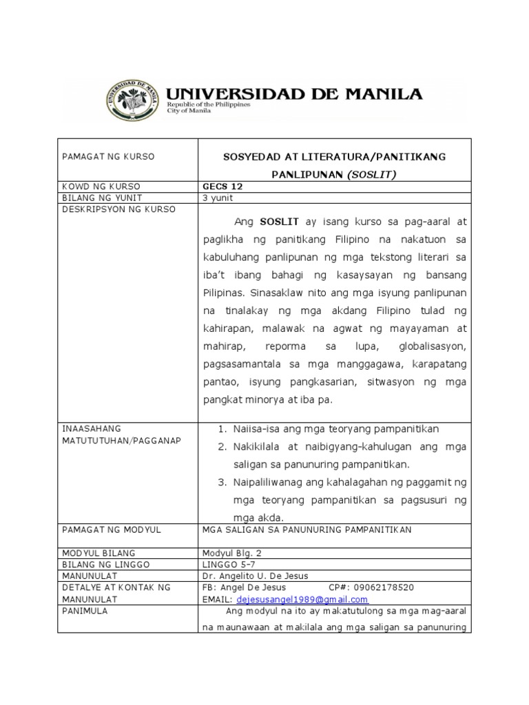 Modyul 2 Soslit | PDF