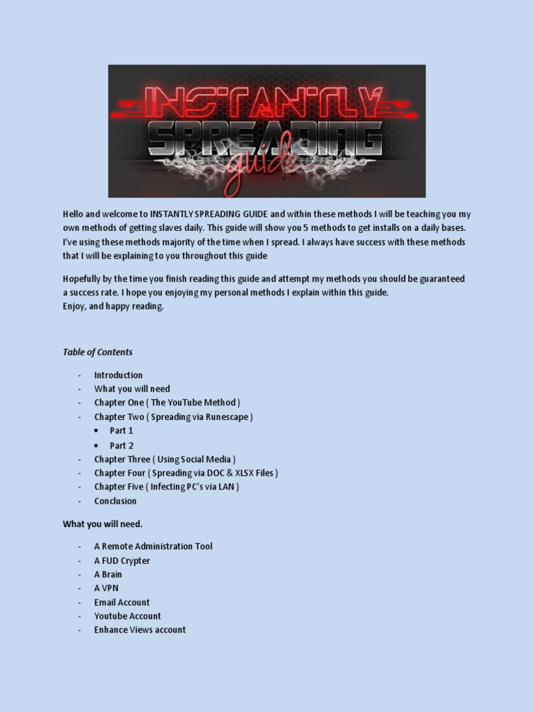 Instantly Spreading Guide V1 | Download Free PDF | You Tube | World Wide Web