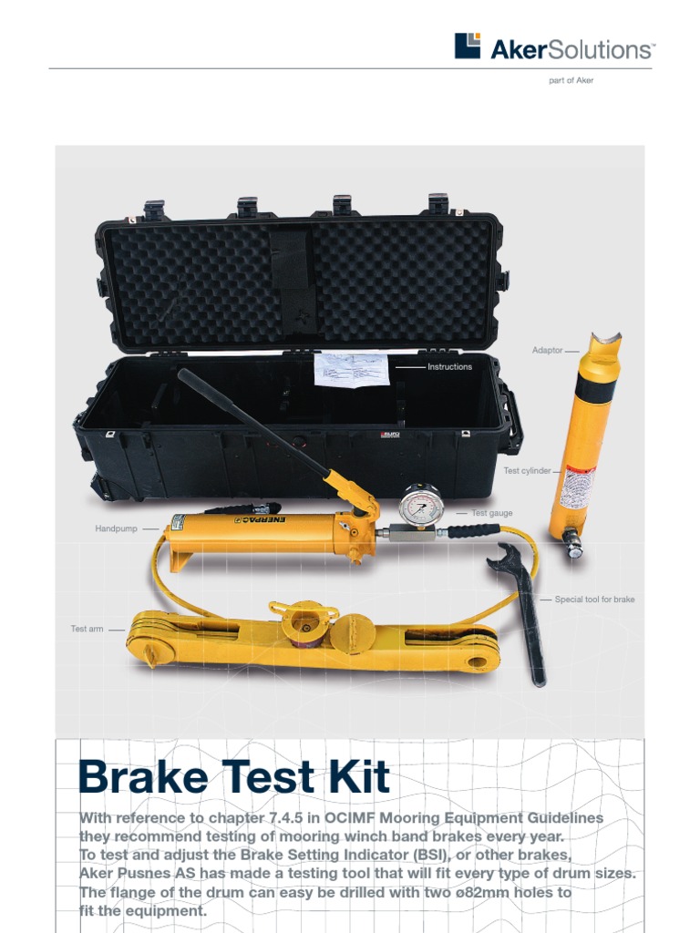 Brake Test Kit | PDF | Manufactured Goods