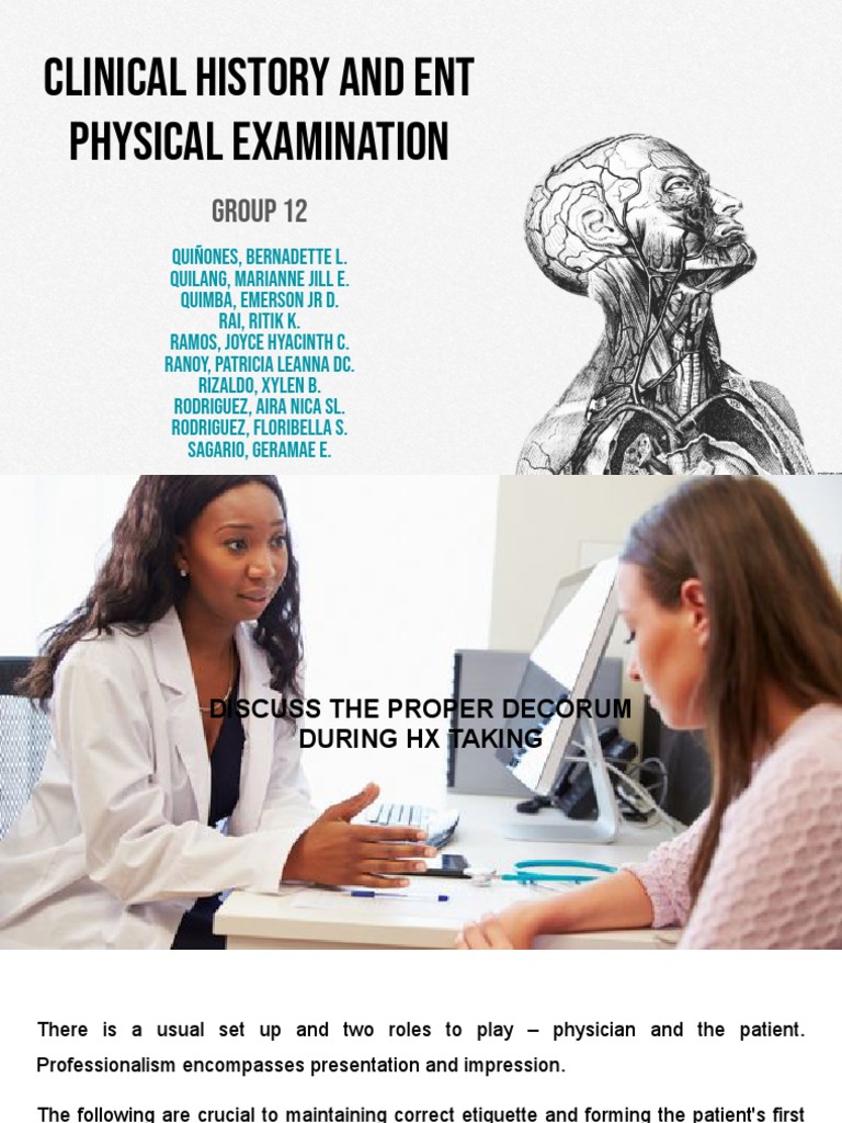 ENT SGD 1 Clinical History and ENT Physical Examination | PDF | Common ...