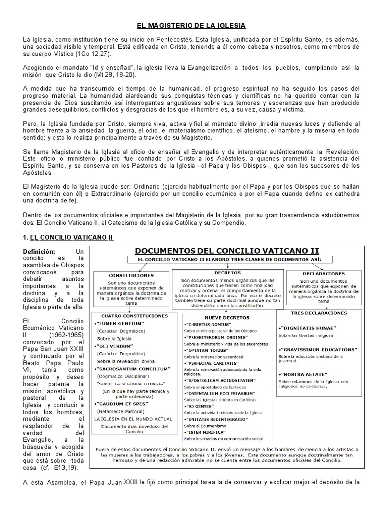 Importancia del Magisterio de la Iglesia | PDF | Iglesia Católica ...