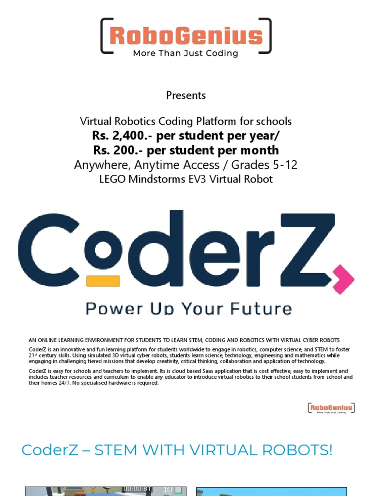 Virtual Robotics Coding Proposal For Schools - May 2021 | PDF | Science ...