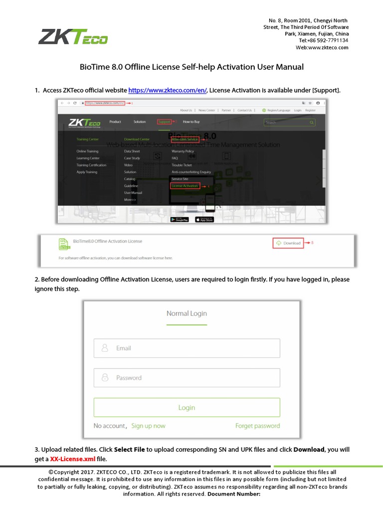 Biotime 8.0 Offline License Self-Help Activation User Manual | PDF ...