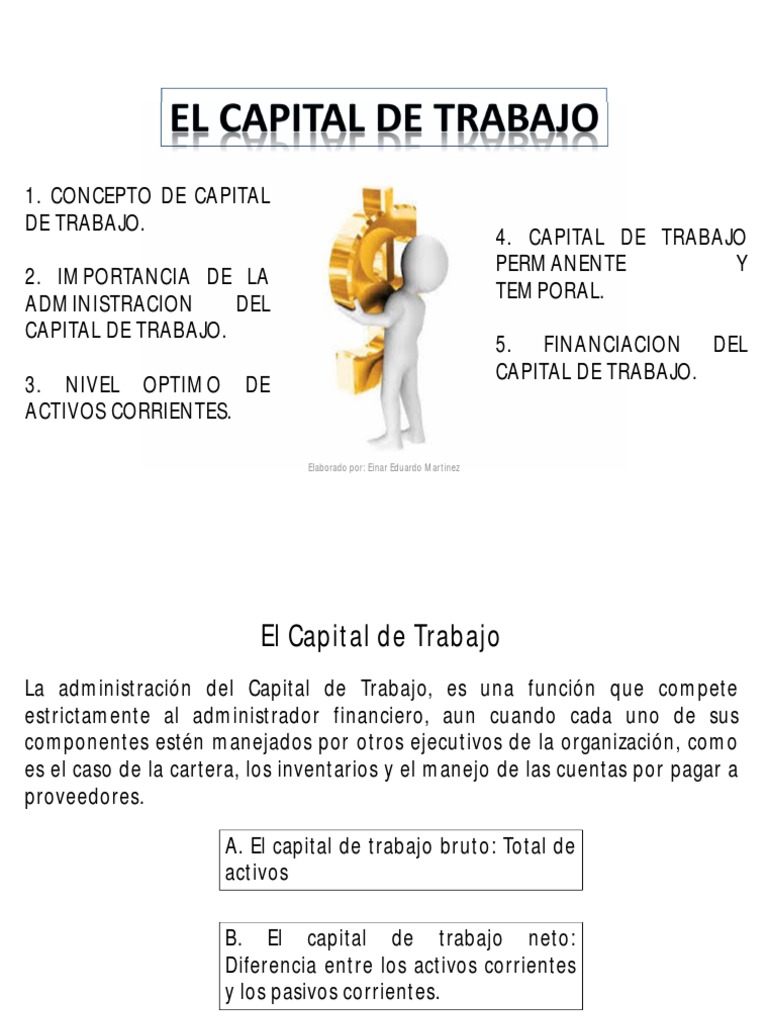 El Capital de Trabajo | PDF | Capital de trabajo | Deuda