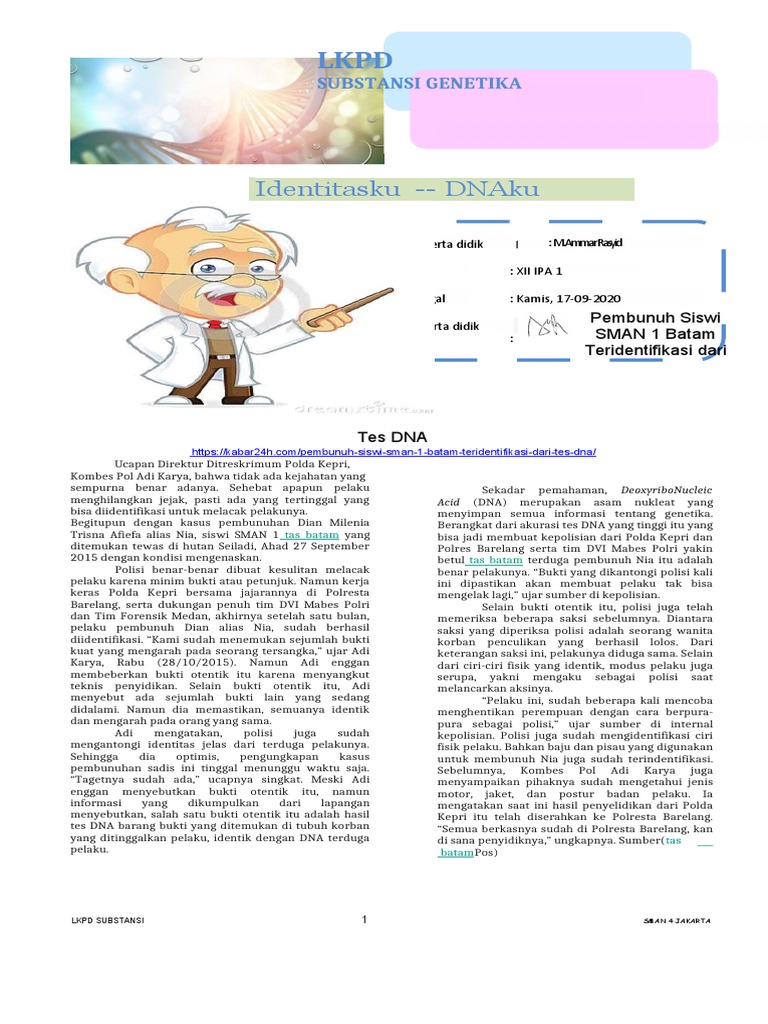 LKPD Substansi Genetika M.ammar Rasyid Xii Ipa 1docx-1-Dikonversi | PDF