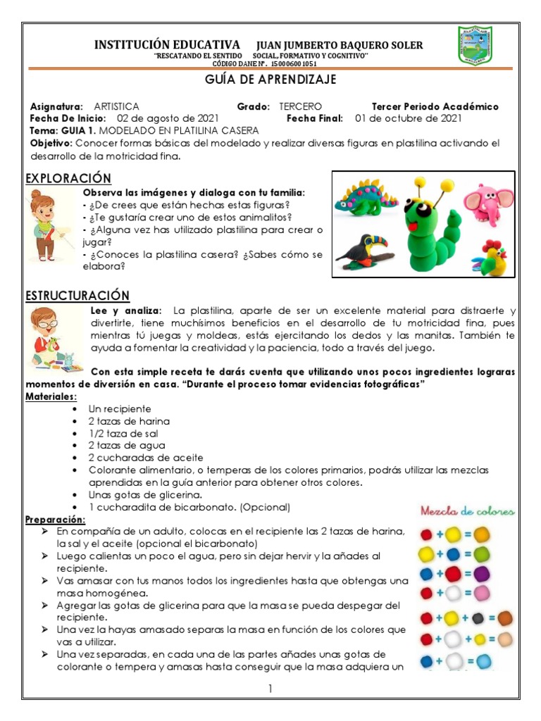 Guia 1. Modelado en Plastilina Casera. | PDF