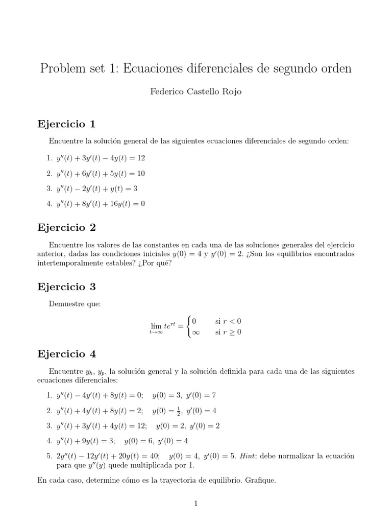 Problemset 1 | PDF | Métodos y materiales de enseñanza