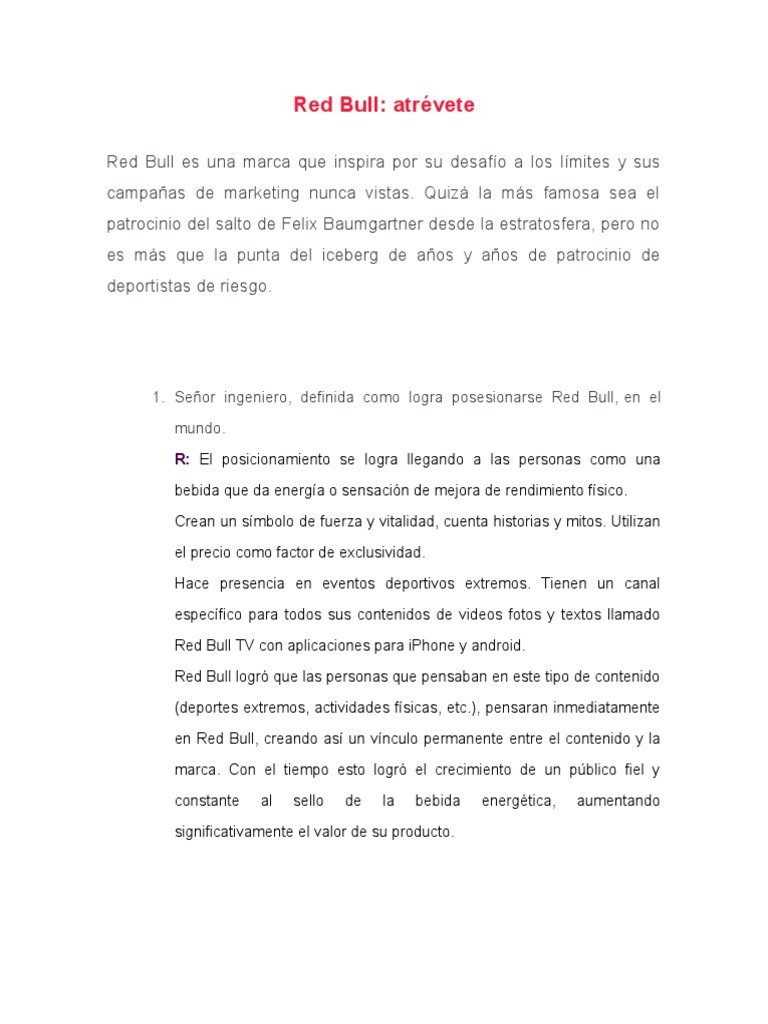 Red Bull | PDF | Marca | Marketing