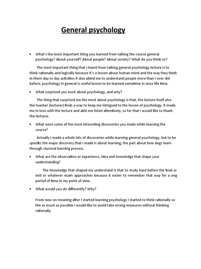 General Psychology | PDF