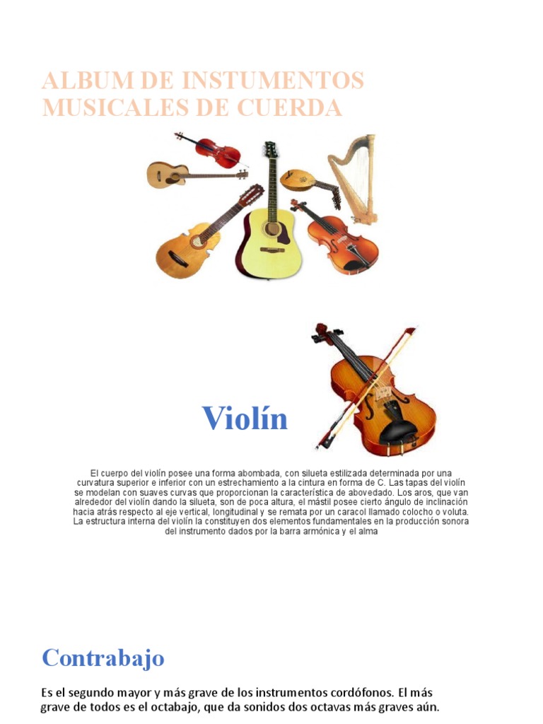 Album de Instumentos Musicales de Cuerda | PDF | Guitarras | Contrabajo