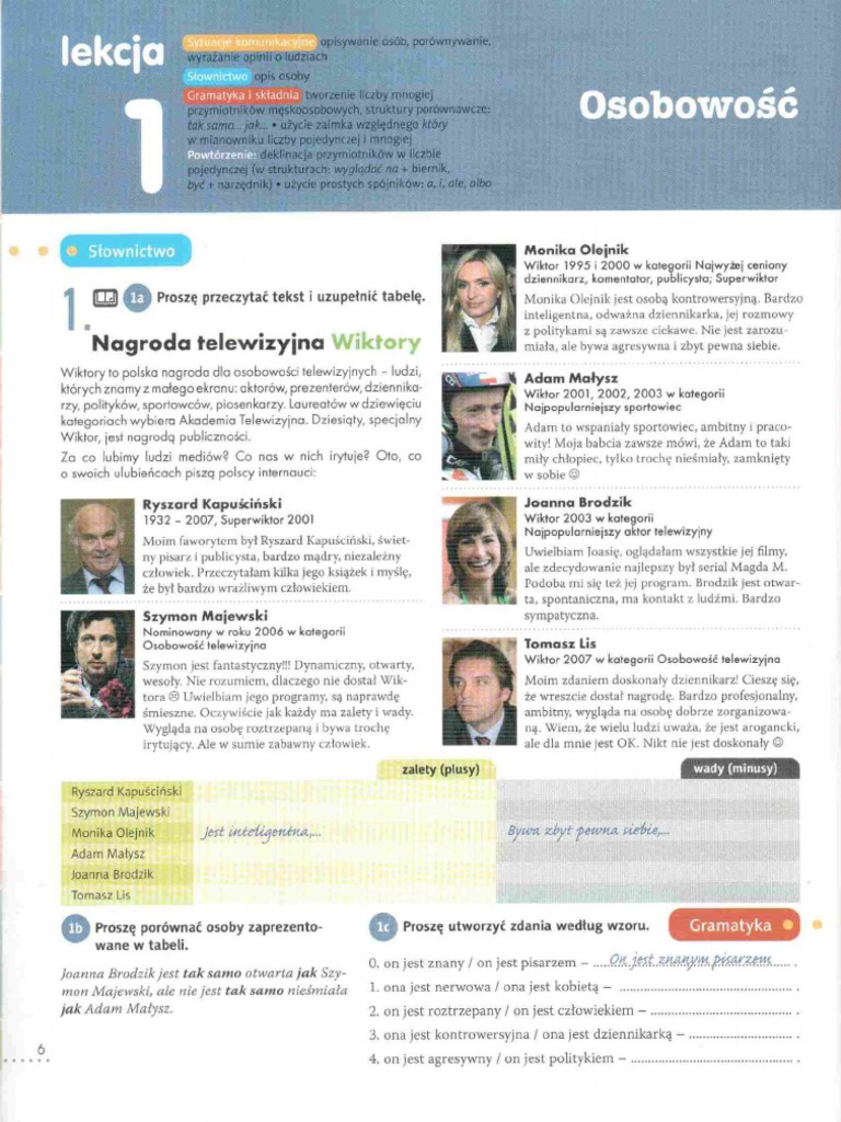 Lekcja 1.osobowosc | PDF