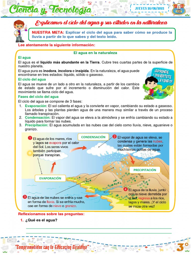 Ficha de Aprendizaje | PDF | Agua | El ciclo del agua