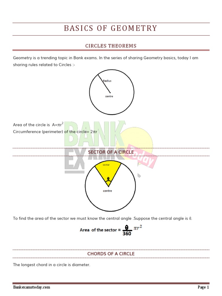 Basics of Geometry | PDF | Triangle | Area