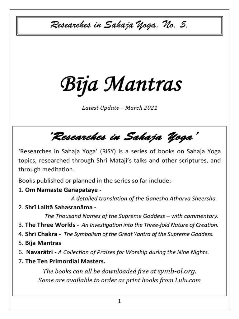 Bija Mantras-03-21-B | PDF | Devi | Consonant
