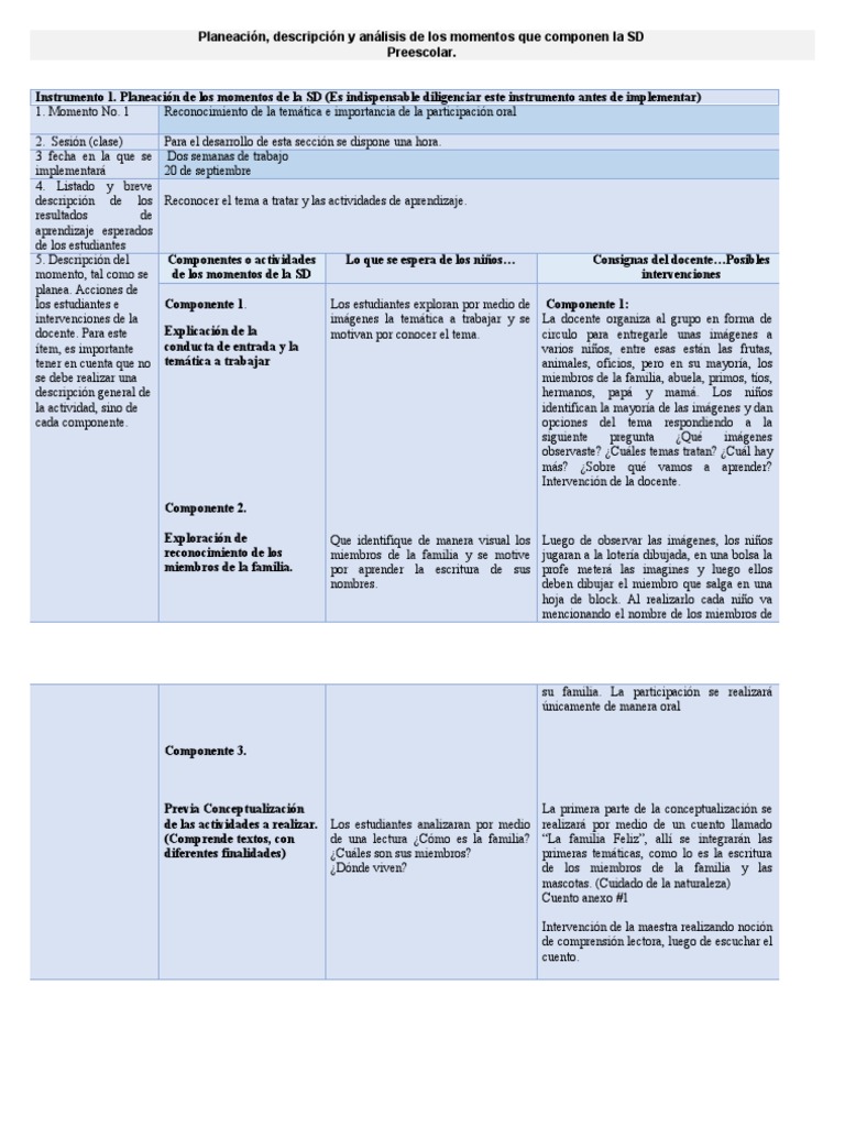 Planeación Preescolar | PDF | Aprendizaje | Evaluación