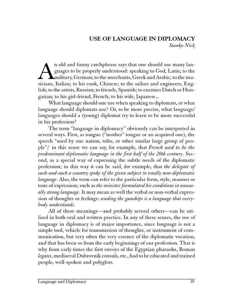 Navigating Languages in Diplomacy: Determining the Optimal Language ...
