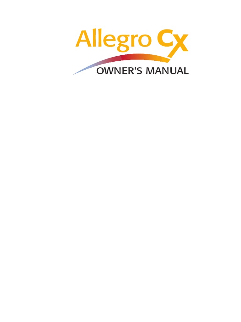 Allegro CX Manual | PDF | Rechargeable Battery | Personal Computers