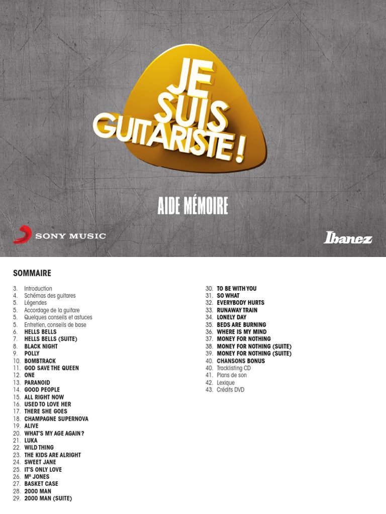 Je Suis Guitariste | PDF | Guitares | Instrument de la famille guitare
