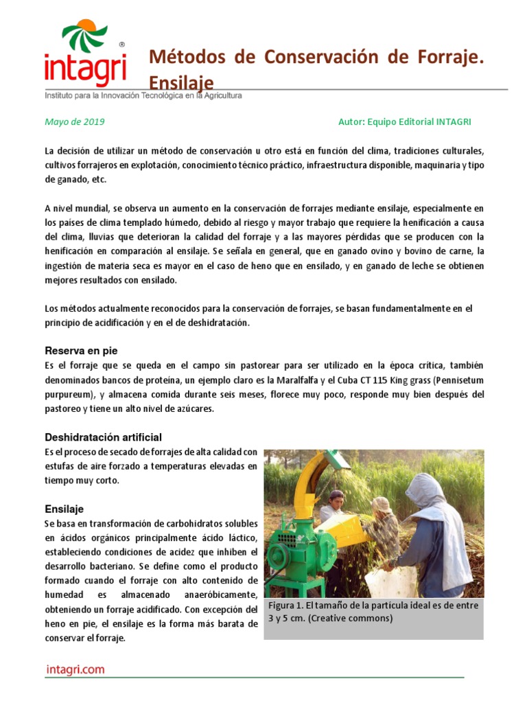Metodos de Conservacion de Forraje | PDF
