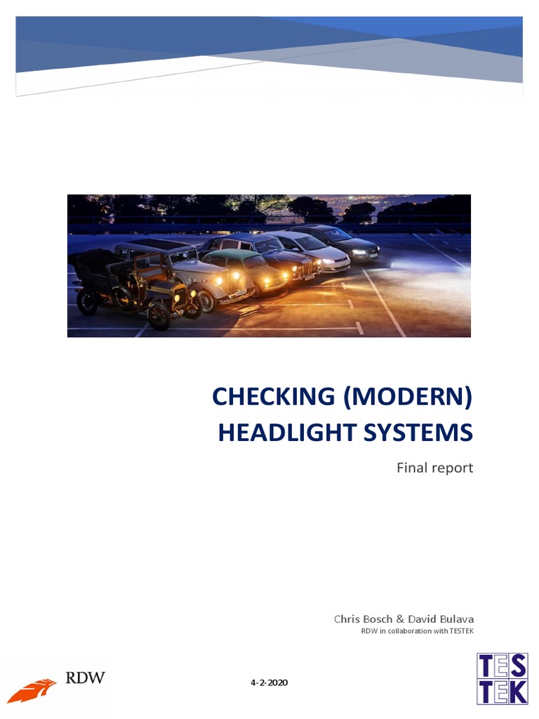 Final Report Checking Modern Headlight Systems | PDF | Headlamp ...
