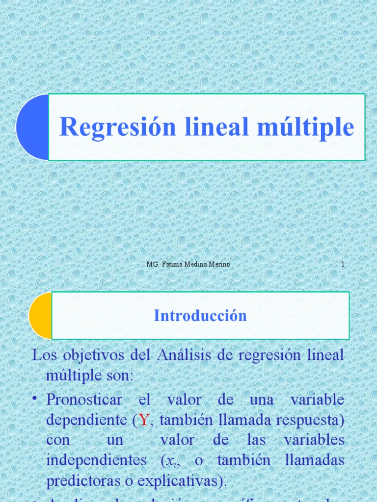 Regresión Lineal Multiple | PDF | Análisis de regresión | Regresión lineal