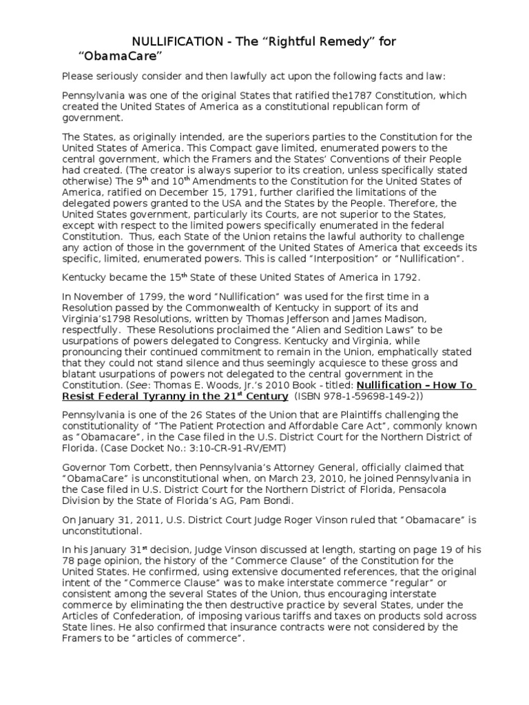 Nullification Is The - Rightful Remedy | PDF | Nullification (U.S ...