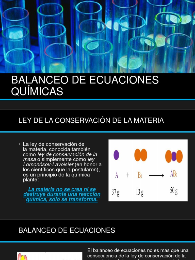 Balanceo de Ecuaciones Químicas | PDF | Redox | Estequiometría