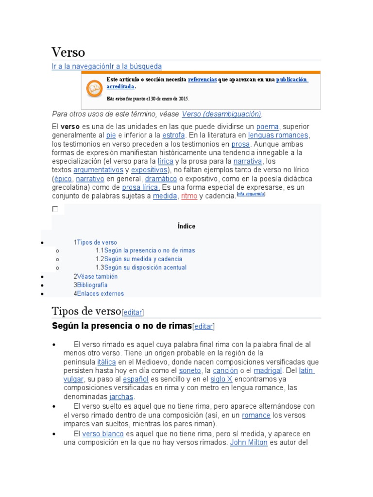 Tipos y características del verso | PDF | Teoría literaria | Poesía