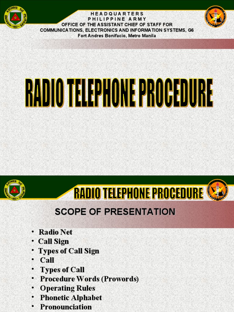 Radio Telephone Procedure | PDF | Computing | Wireless