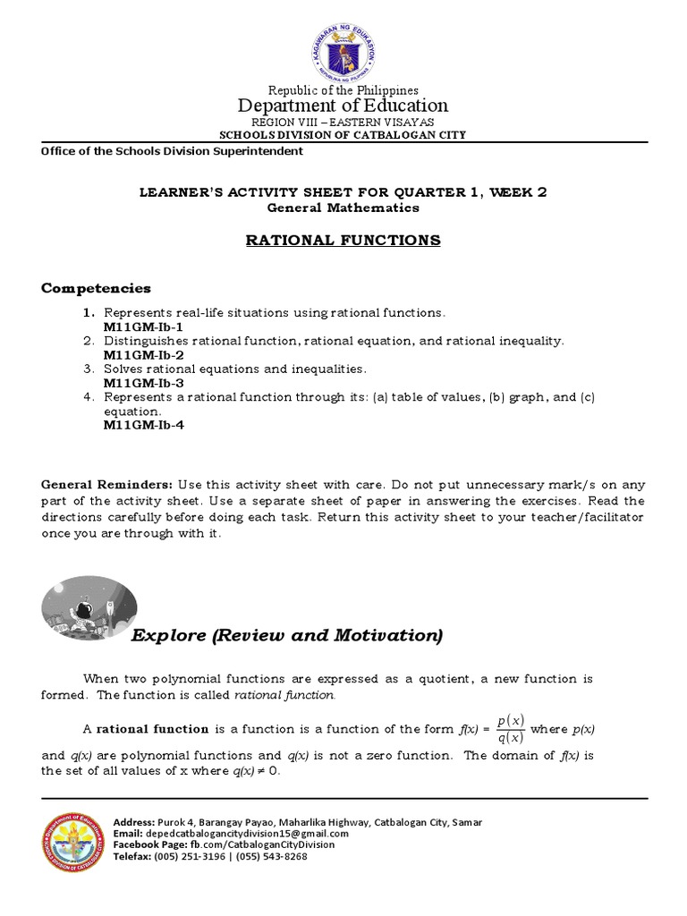 LAS Gen - Math Q1 W2BeduyaPNHS | PDF | Function (Mathematics) | Equations