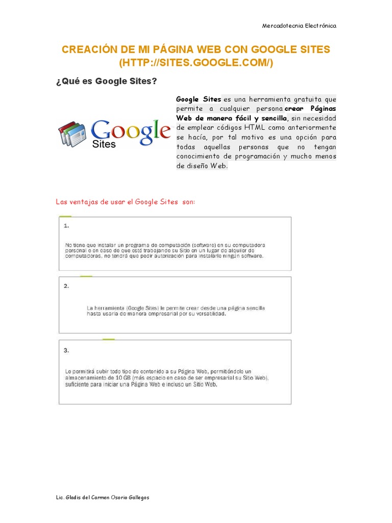 Crear Página Web con Google Sites | PDF | Red mundial | Internet y web