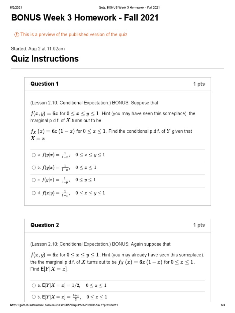 BONUS Week 3 Homework - Fall 2021 | PDF | Bias Of An Estimator | Estimator