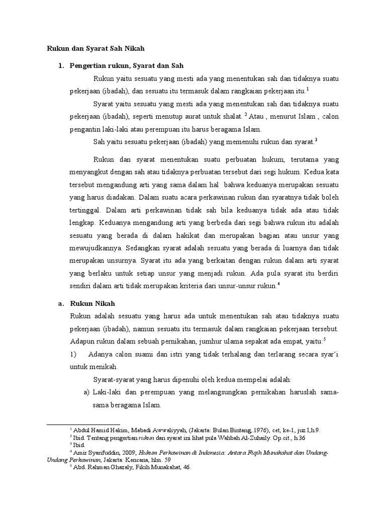 Rukun Dan Syarat Sah Nikah | PDF