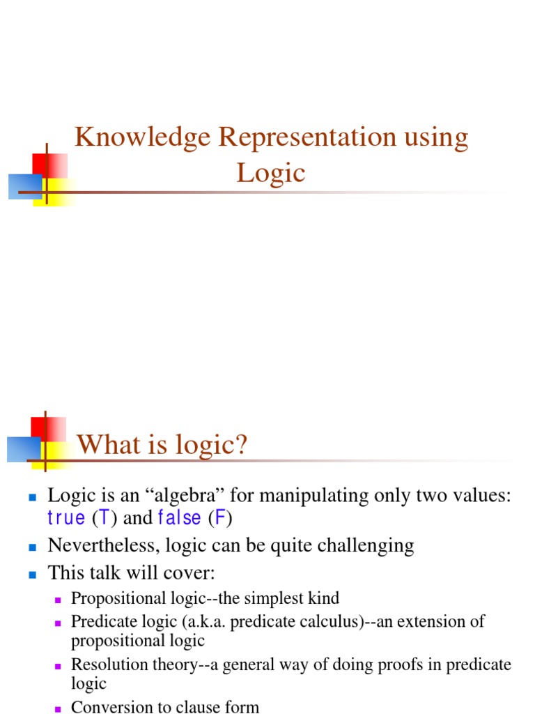Knowledge Representation Using Logic | PDF | Theoretical Computer Science | Mathematical Logic