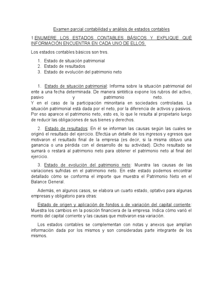 Examen Parcial Caec P1 | PDF | Contabilidad | Valor neto