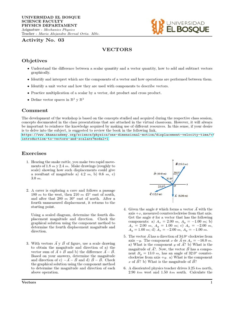 Activity No. 03 Vectors Objetives | PDF | Euclidean Vector | Linear Algebra