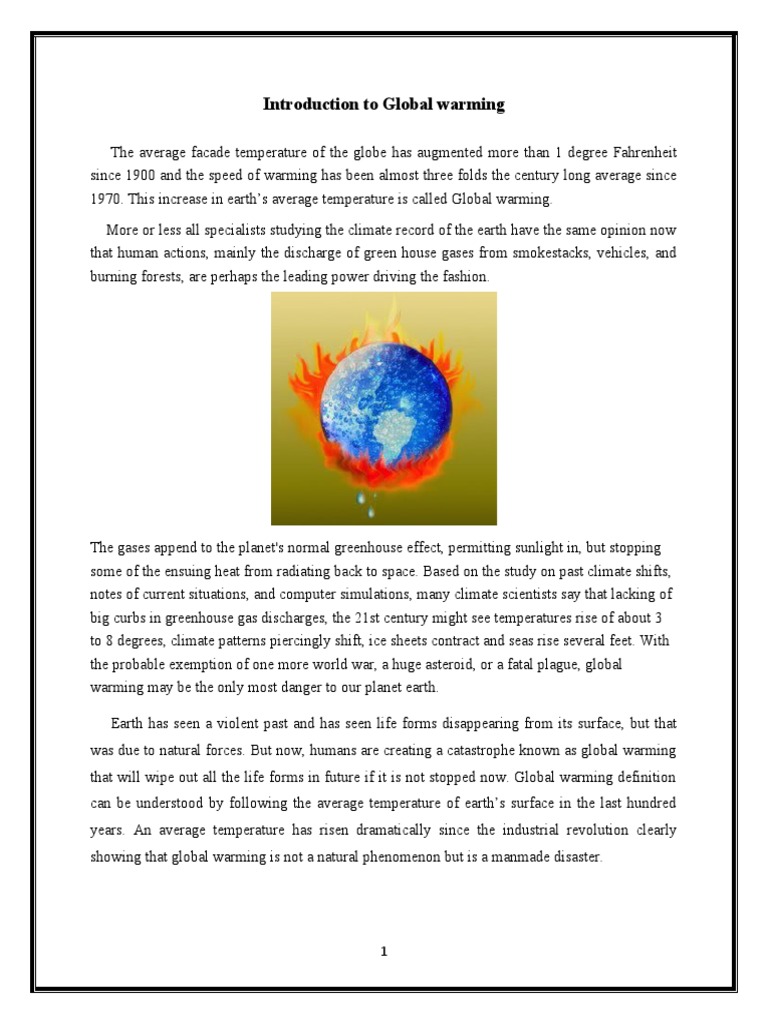 Introduction To Global Warming | PDF | Greenhouse Gas | Global Warming