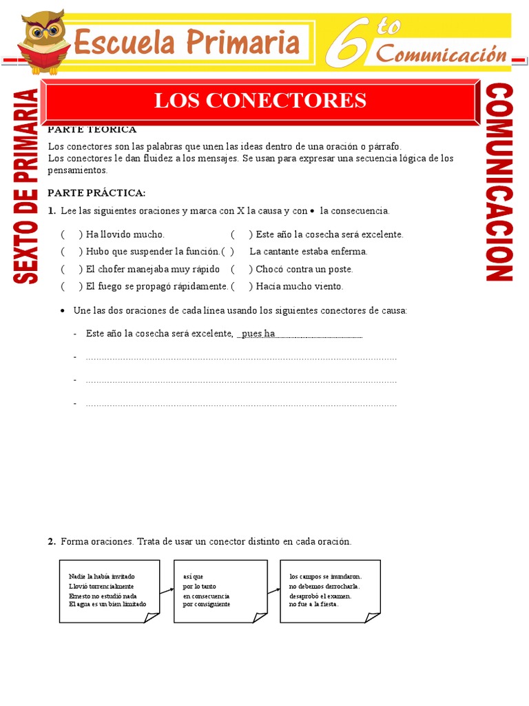 Ejercicios de Conectores para Sexto | PDF | Certeza