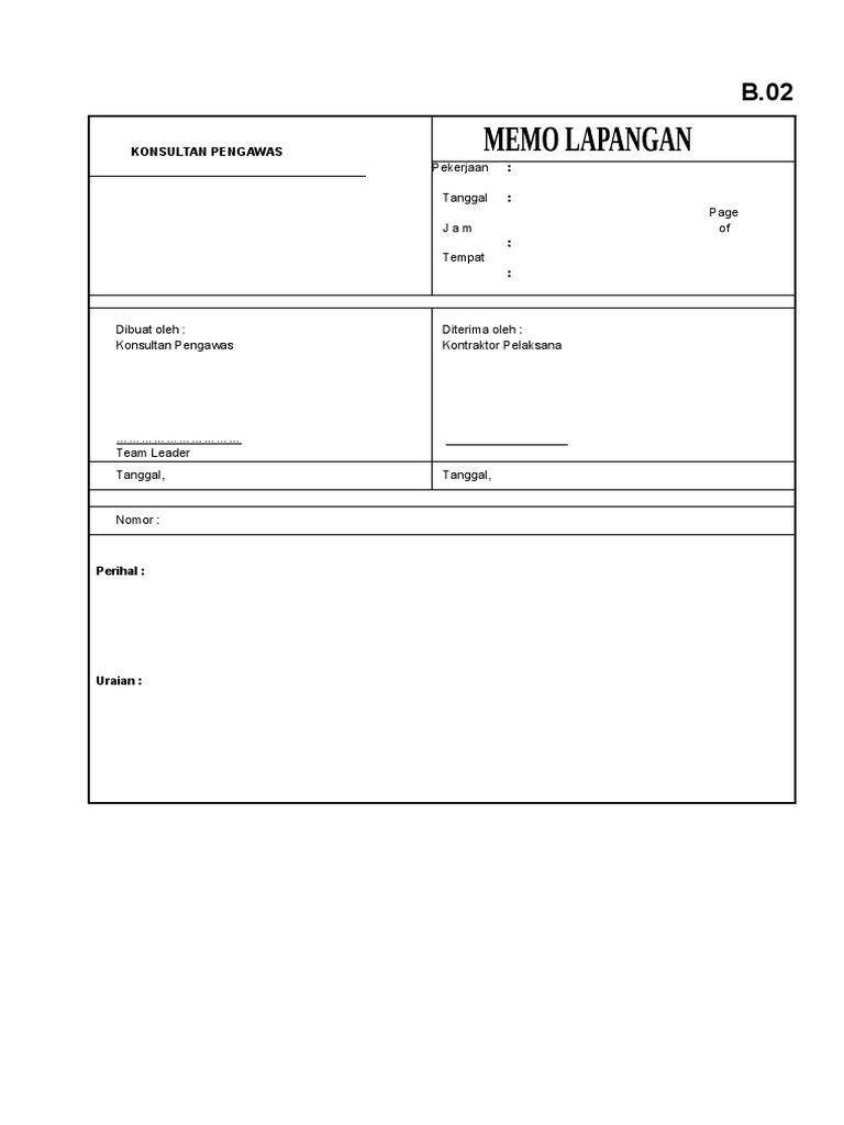 Contoh Format Memo Proyek | PDF