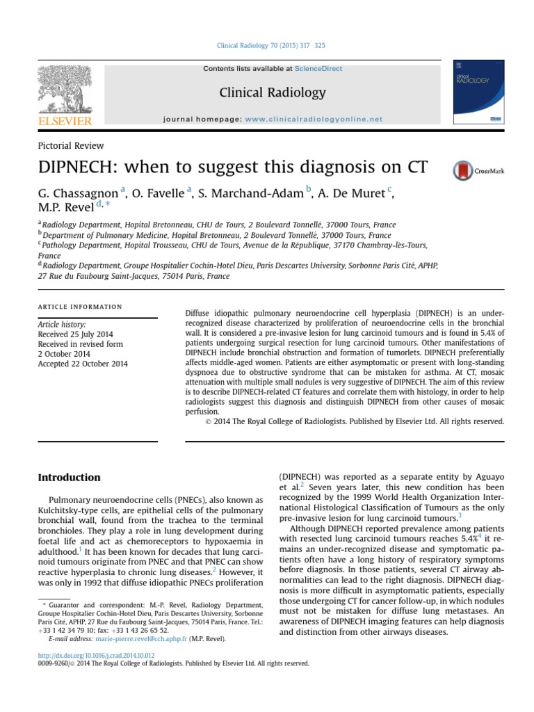 DIPNECH: When To Suggest This Diagnosis On CT | PDF | Respiratory ...