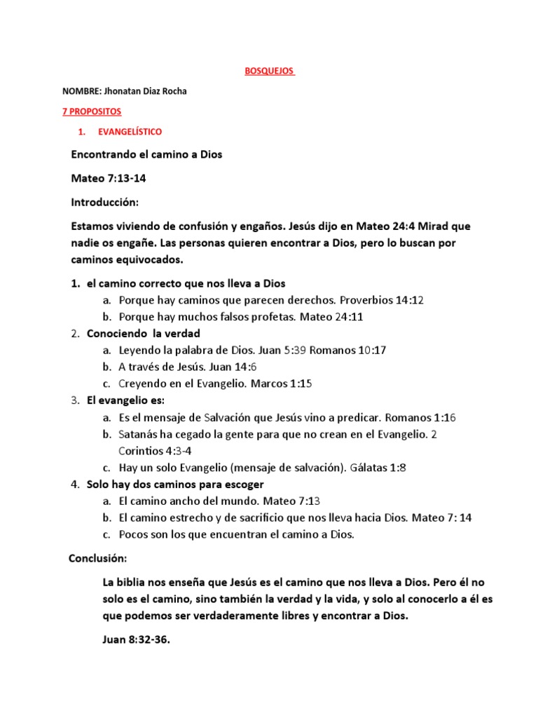 BOSQUEJOS | PDF | Evangelio de Mateo | Jesús