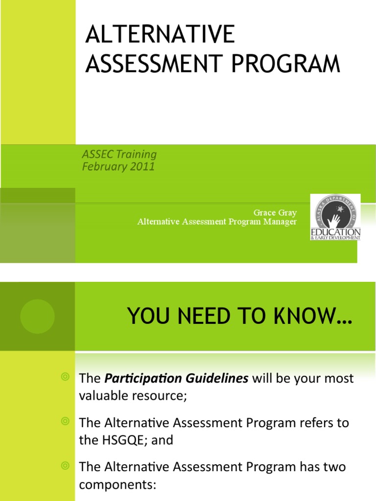 Grace Gray Alternative Assessment Program Manager | PDF ...