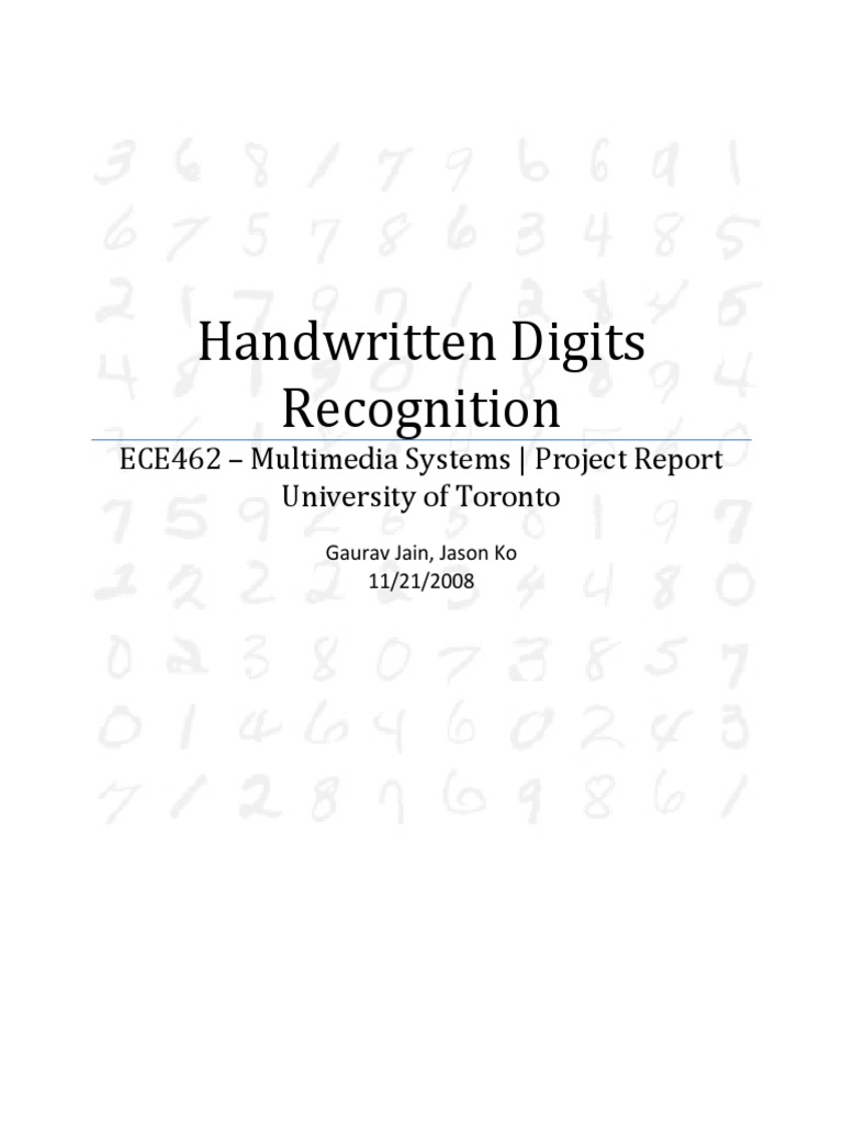 Handwritten Digits Recognition: ECE462 - Multimedia Systems - Project ...
