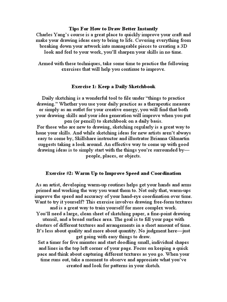 Tips For How To Draw Better Instantly | PDF | Drawing | Perspective ...