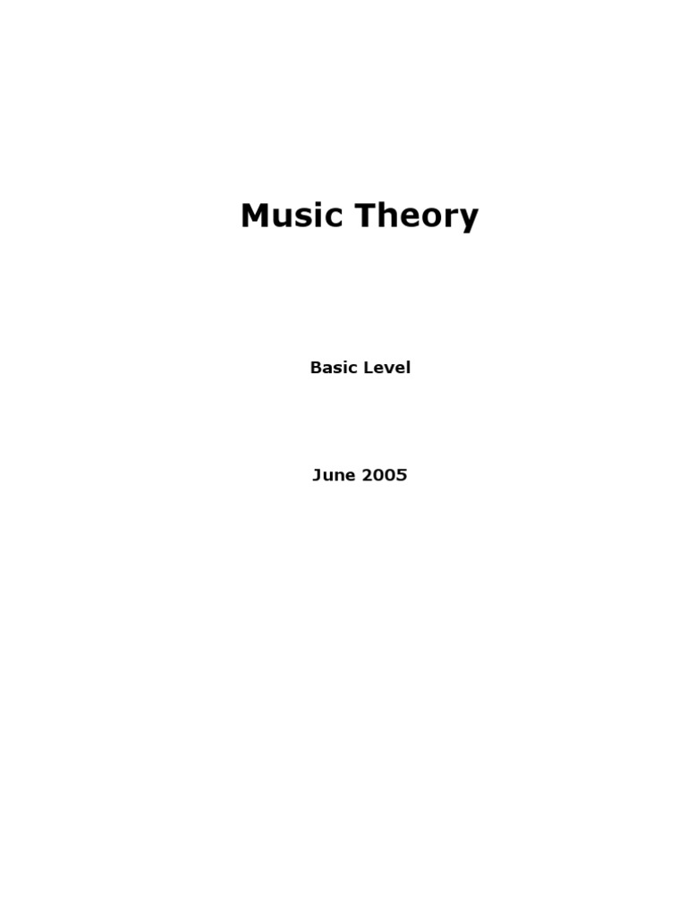 Music Theory-Basic Level | PDF | Minor Scale | Chord (Music)