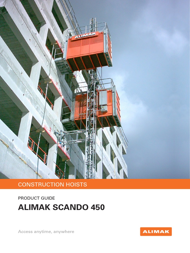 Alimak Scando 450: Construction Hoists | PDF | Elevator | Manufactured ...