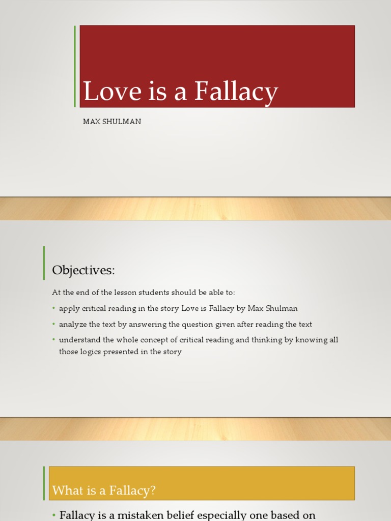 Love Is A Fallacy (Reading Texts Critically) | PDF | Fallacy | Argument