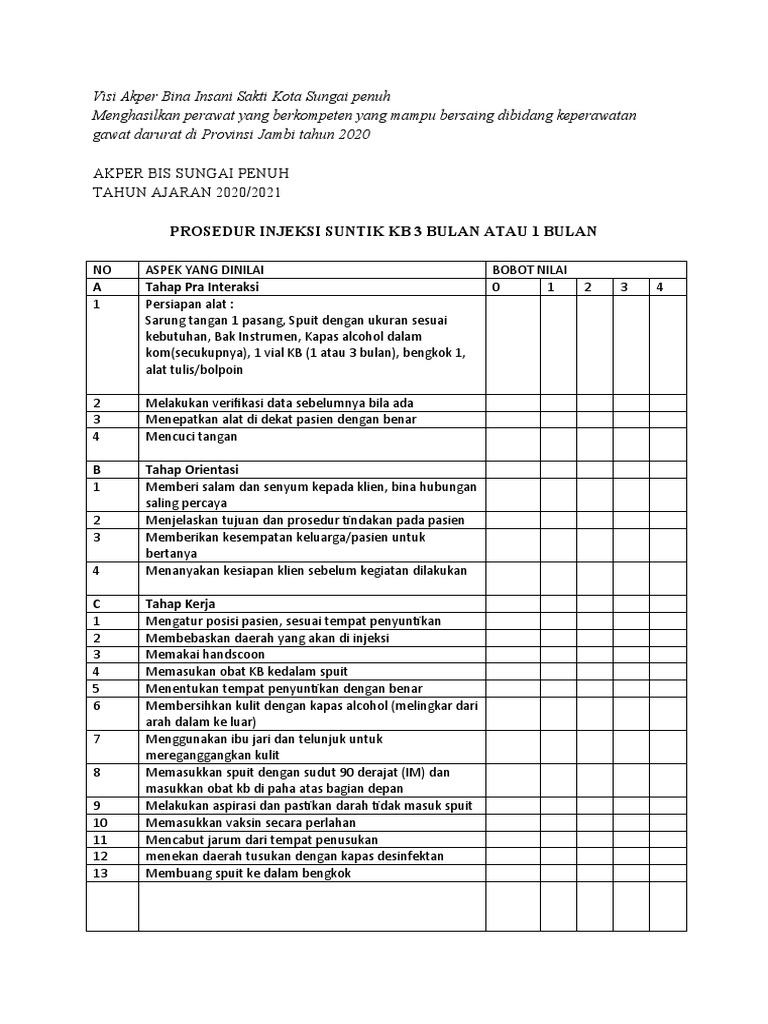 Prosedur Suntik KB 3 Bulan di Bidan | PDF | Karier & Perkembangan