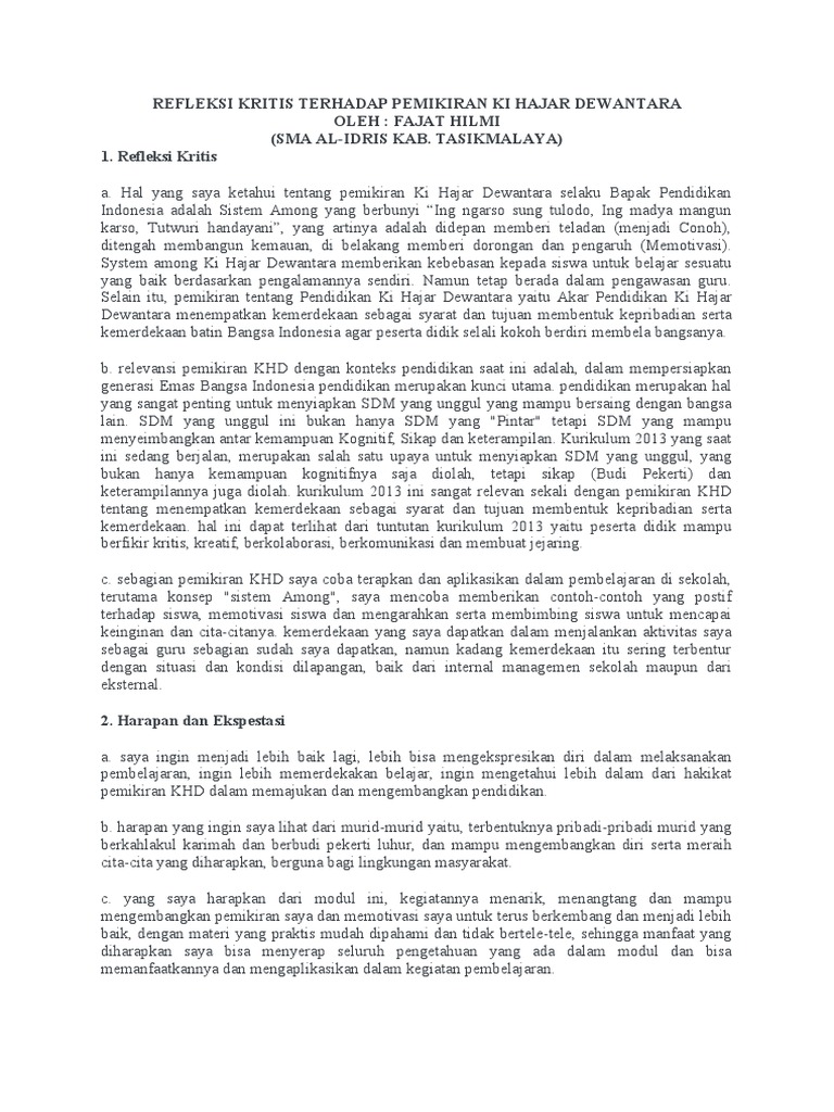 Refleksi Kritis | PDF